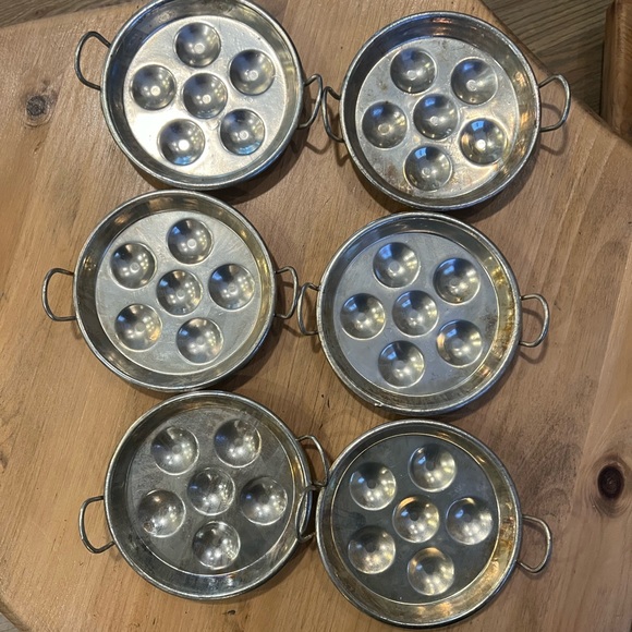 Kitchen | Vintage Escargot Plates Trays Stainless Steel Made In France ...